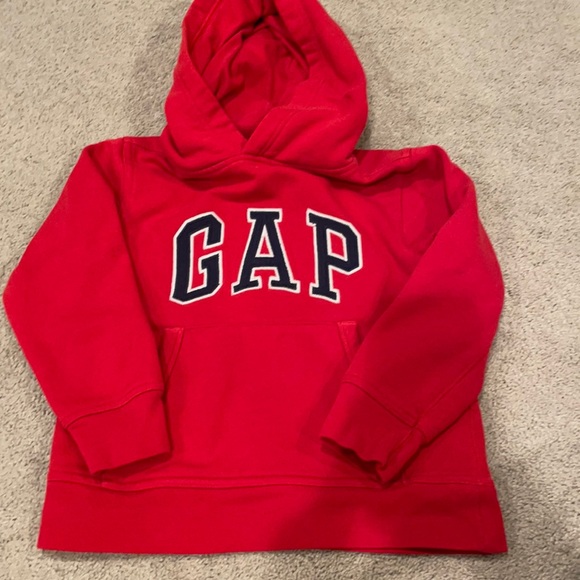 GAP | Shirts & Tops | Gap Red Gap Hoodie With Navy Blue Embroidered ...